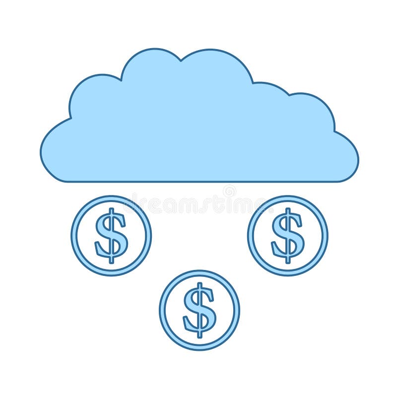 Coins Falling from Cloud Icon Stock Vector - Illustration of financial ...