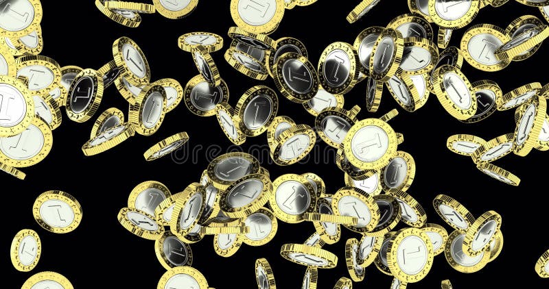 Coins Falling Down. 3D Animation on Transparent Background Stock Video ...