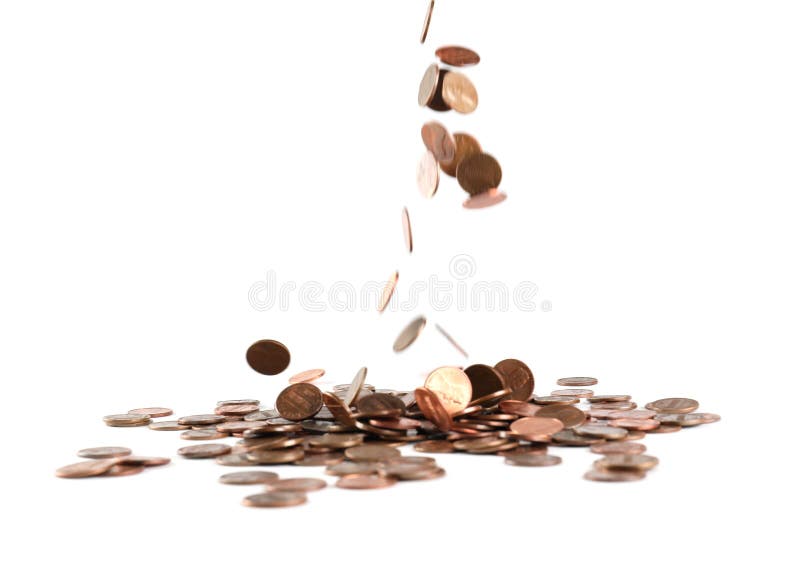176 Gold Coins Falling Pile Isolated White Stock Photos - Free ...