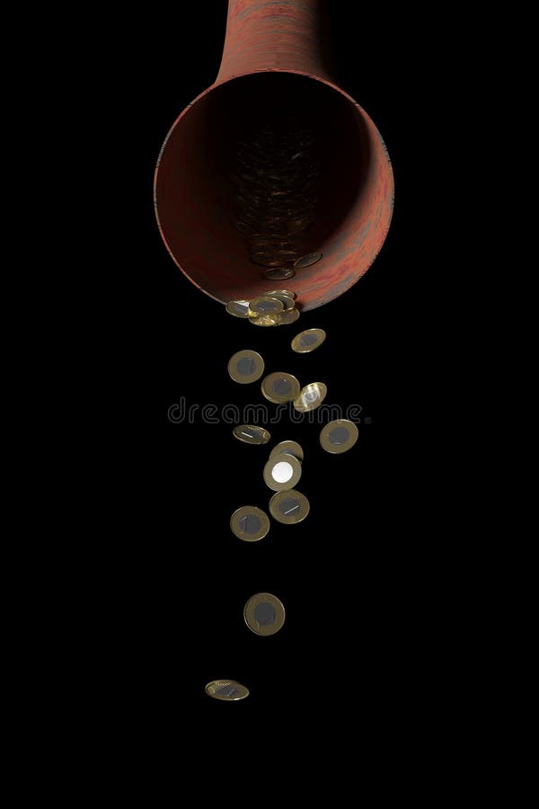 Gold pipe with valve stock illustration. Illustration of pump - 221473521