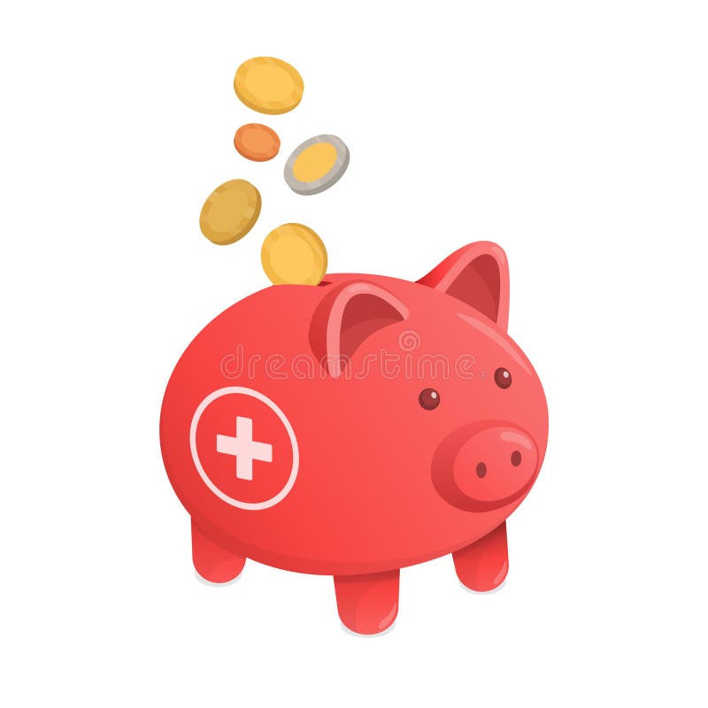 Coins Falling Inside a Piggy Bank: Emergency Fund Stock Vector ...