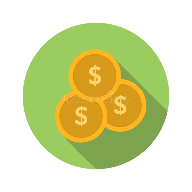 Coins flat icon stock illustration. Illustration of dollar - 125279269