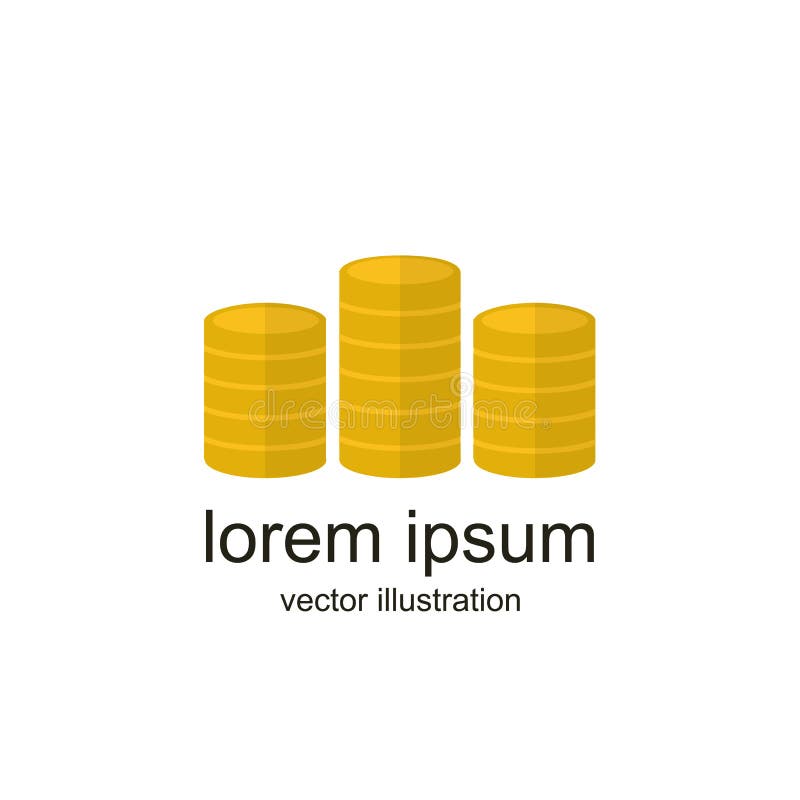 Coins Flat Logo Icon, Vector Color Illustration Stock Illustration ...
