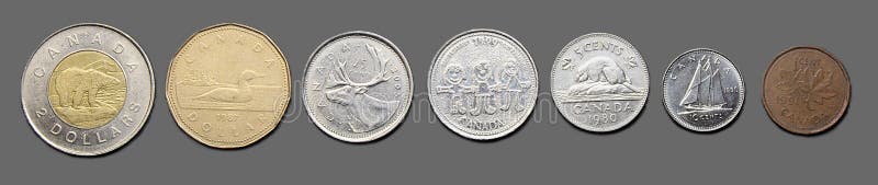 Coins FromCanada Showing Various Designs and Values Editorial ...