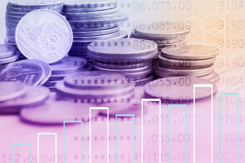 Coins with Growing Graph for Business Finance Concept Stock Photo ...