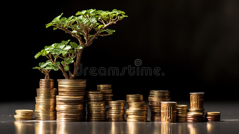 Coins of Growth: an Ever-Increasing Tower and a Blossoming Tree Stock ...