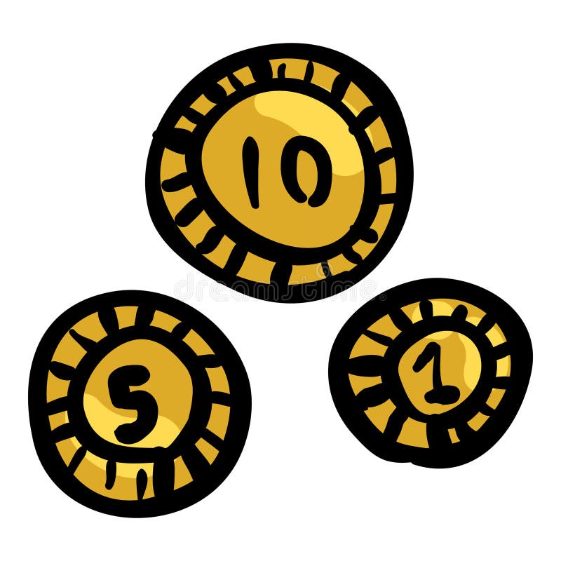 Coins - Hand Drawn Doodle Icon Stock Vector - Illustration of doodle ...