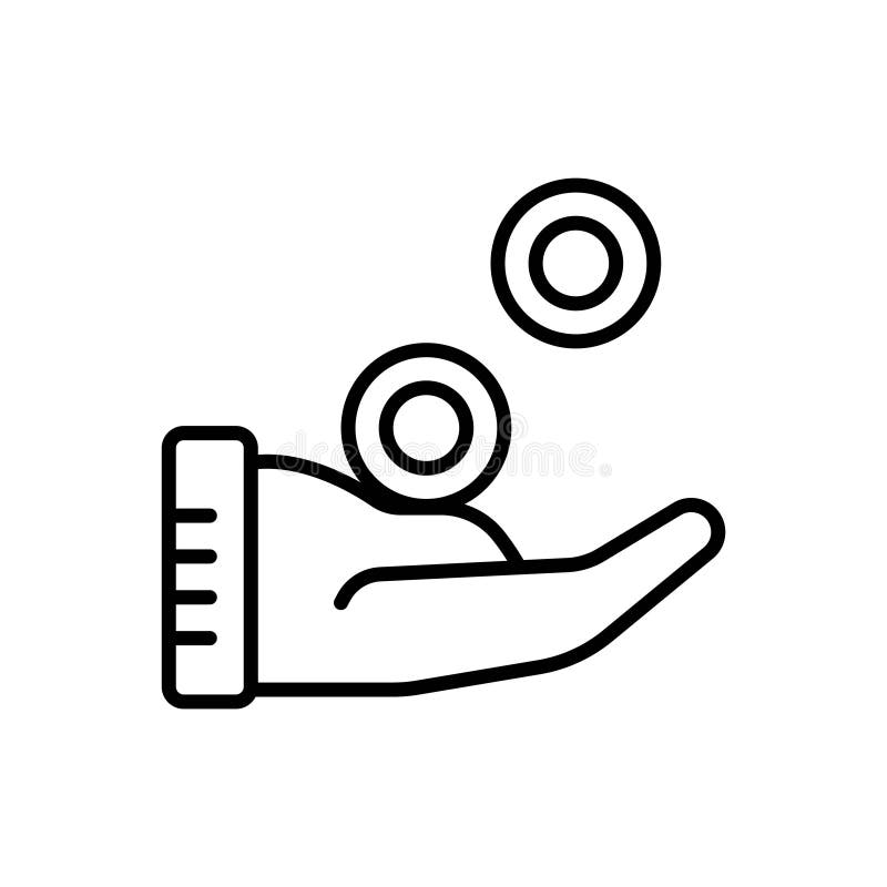 Coins on Hand - Minimal Icon Stock Illustration - Illustration of ...