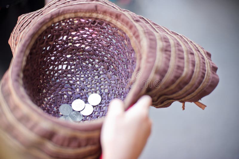Coins in a hat stock image. Image of bill, business, background - 75142407