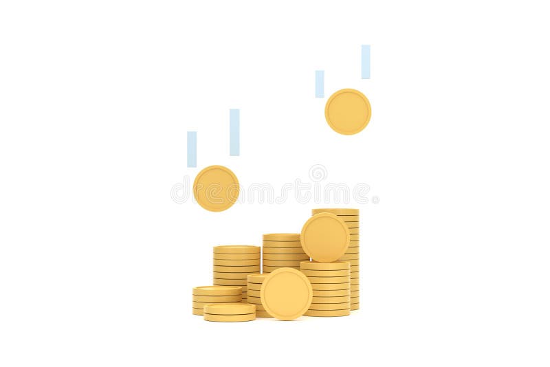 Coins Heap. Pile of Falling Gold Coins Stock Illustration ...