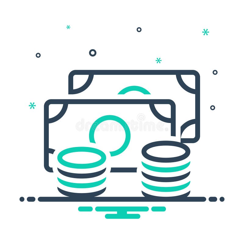 Mix Icon for Coins, Dollar and Legal Stock Illustration - Illustration ...
