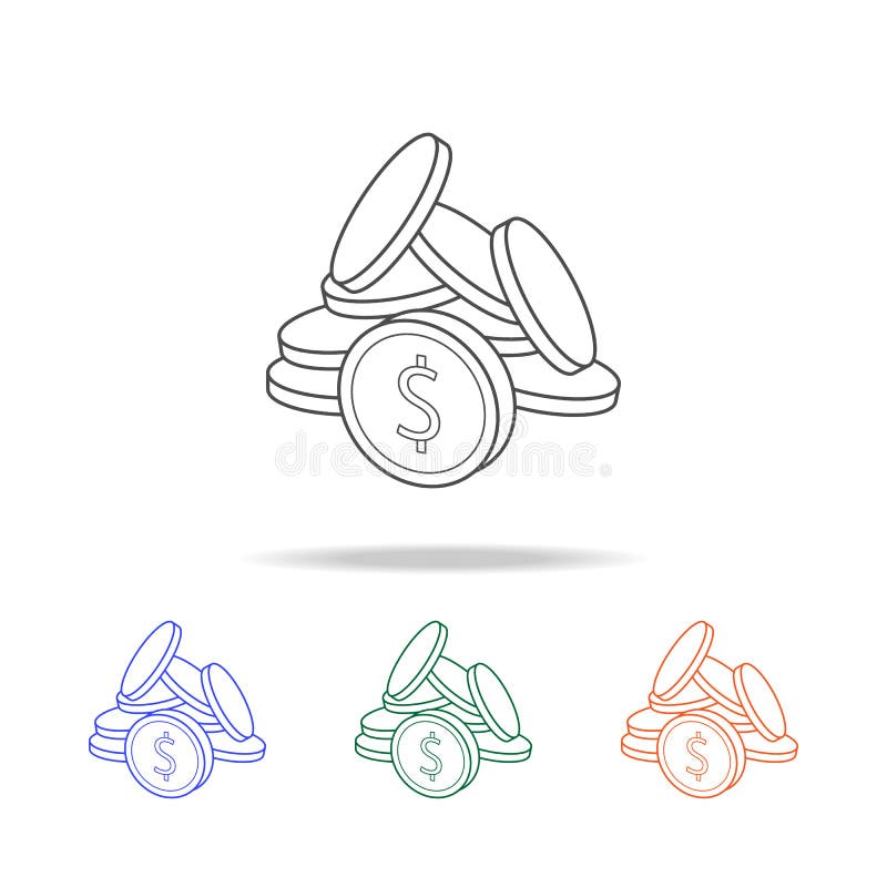 Coins Icon. Elements of Banking in Multi Colored Icons. Premium Quality ...