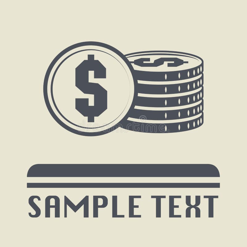 Coins icon or sign stock vector. Illustration of icon - 46748206