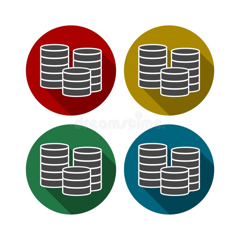 Coins Icon, Stack of Coins Icon Stock Vector - Illustration of ...