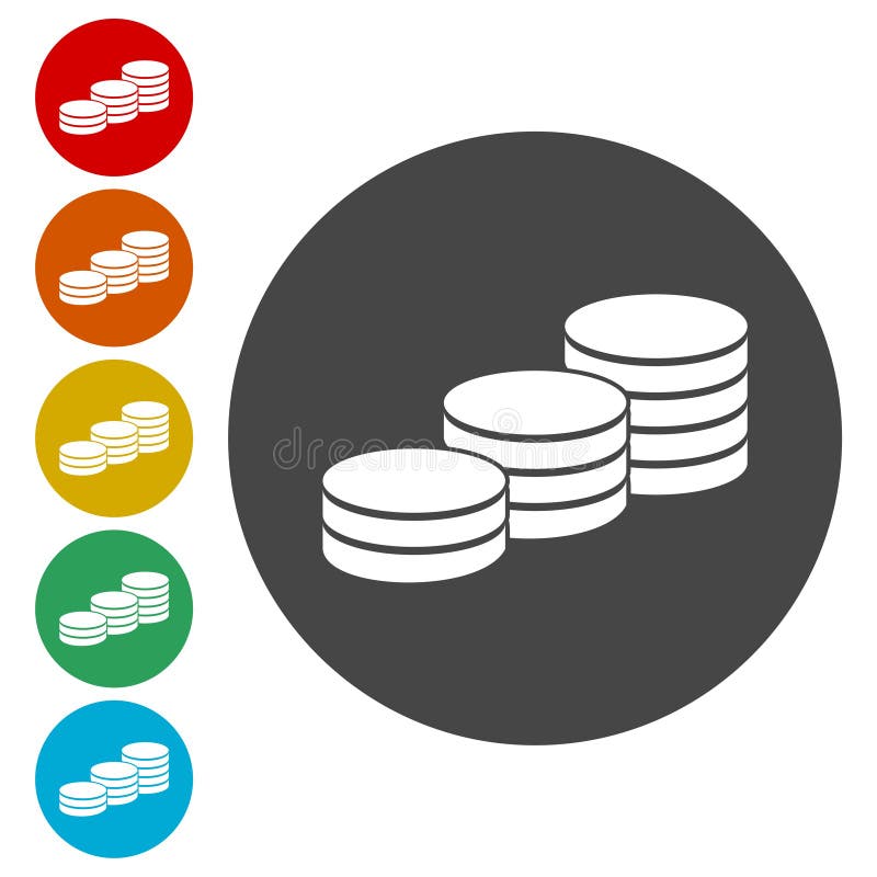 Coins Icon Vector, Coins Icon Stock Vector - Illustration of cool ...
