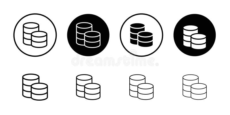 Coins Icon Outline Vector for Web Ui Stock Vector - Illustration of ...