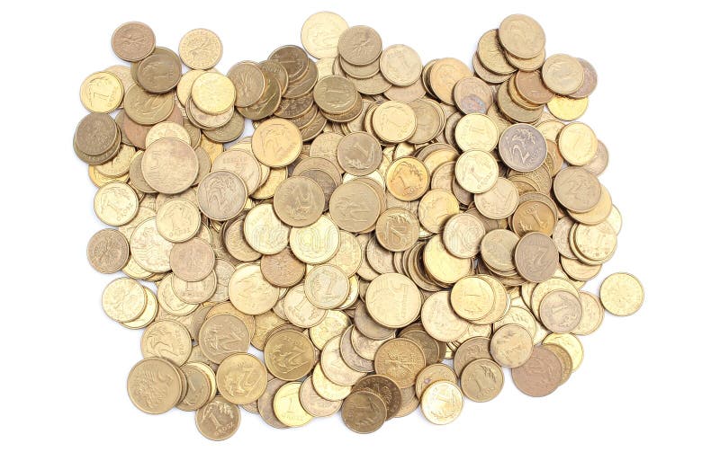 Coins Isolated on White Background Stock Photo - Image of currency ...