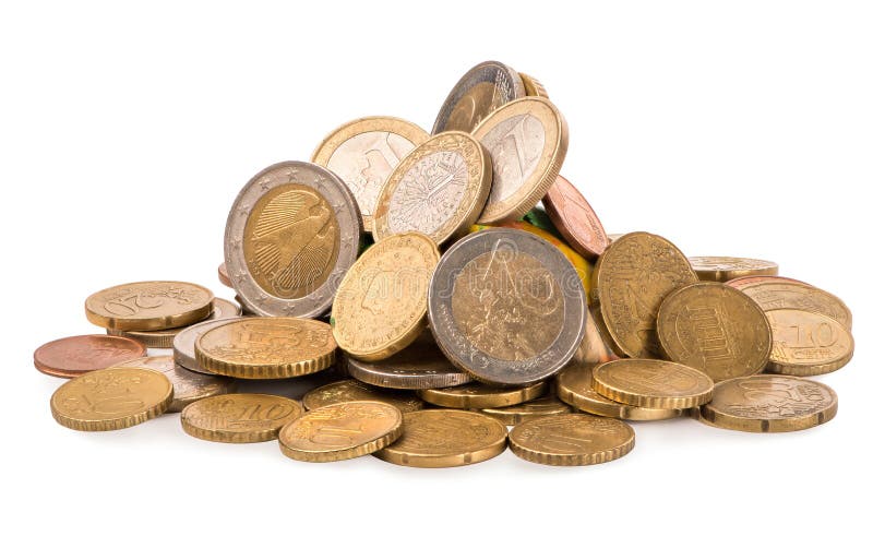 Coins isolated on white stock image. Image of macro - 235099913