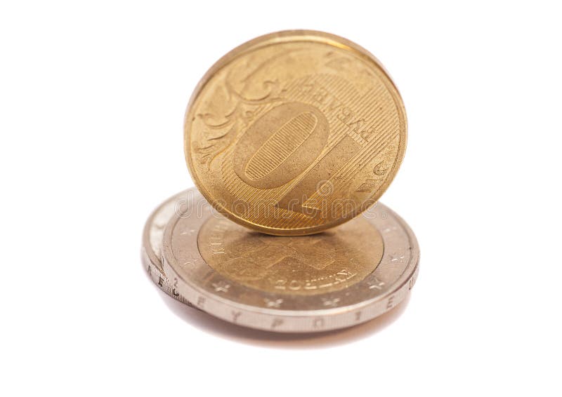 Coins isolated on white stock image. Image of financial - 56109507