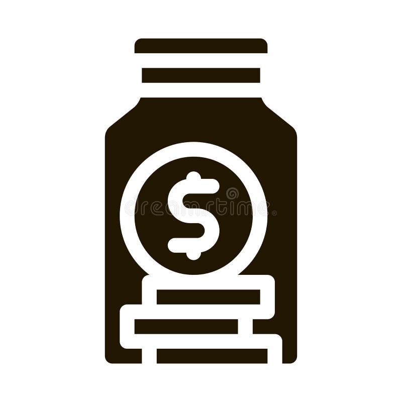 Coins in Jar Icon Vector Glyph Illustration Stock Illustration ...