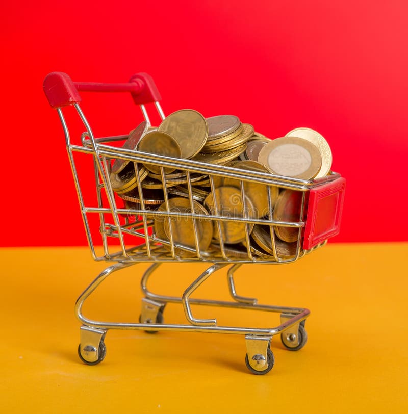 Loaded Shopping Cart stock photo. Image of plastic, groceries - 14746970
