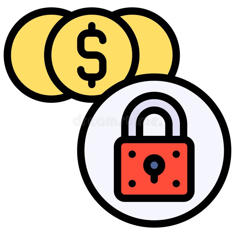 Coins with Lock Icon, Bankruptcy Related Vector Stock Vector ...