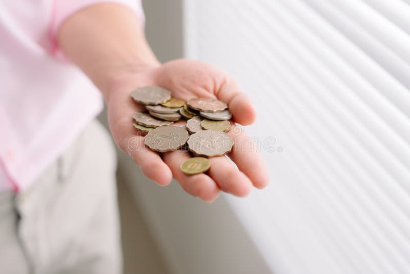 Coins in Male Hands. Saving Money Concept Stock Photo - Image of asian ...