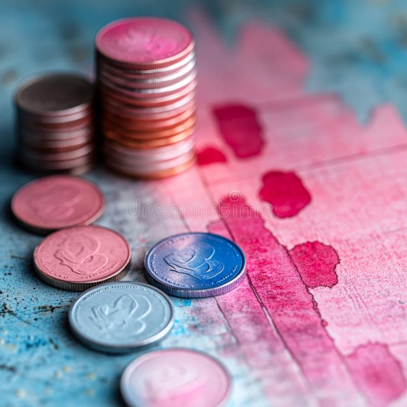 Coins on Map stock illustration. Illustration of wealth - 336872978