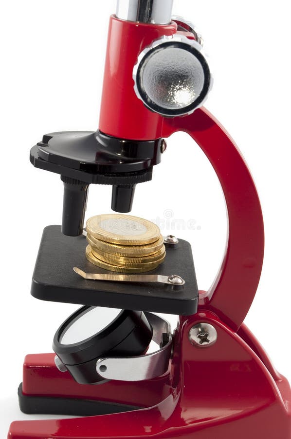 Coins and microscope stock photo. Image of securities - 14689234