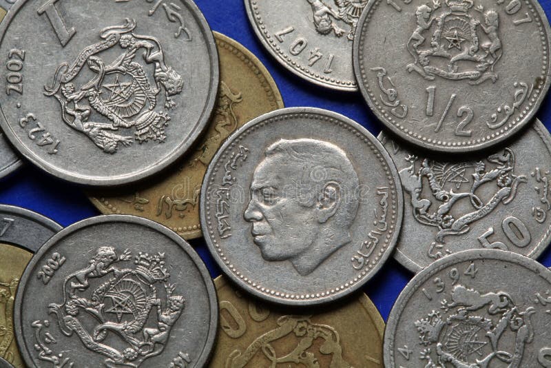 Coins of Morocco stock photo. Image of portrait, national - 47203634