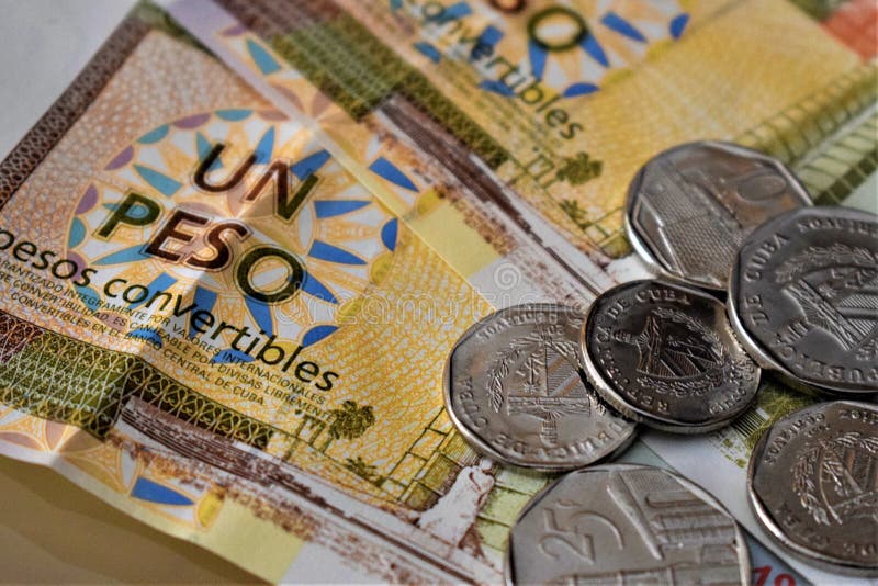 Cuban Convertible Pesos Coins and Notes Stock Image - Image of pesos ...