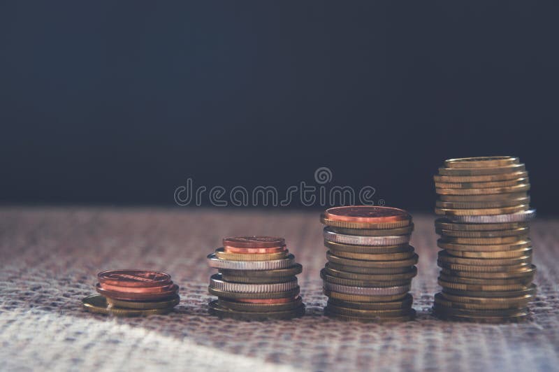 Coins Over Black Background Stock Image - Image of investor, investment ...