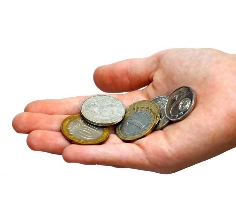 Coins In A Palm Picture. Image: 5681247