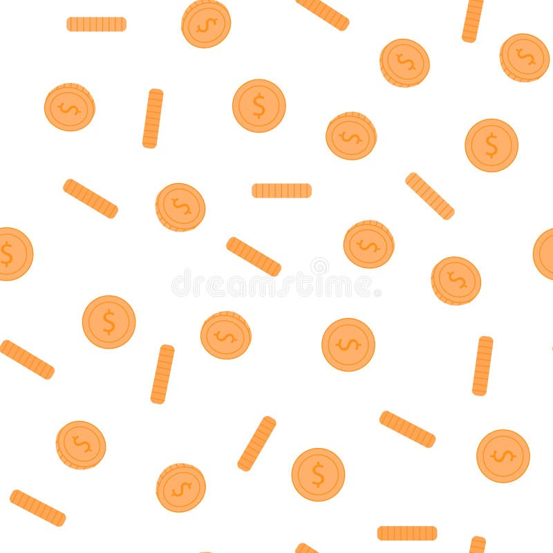 Coins Pattern Background Vector Illustration Cartoon Stock Vector ...