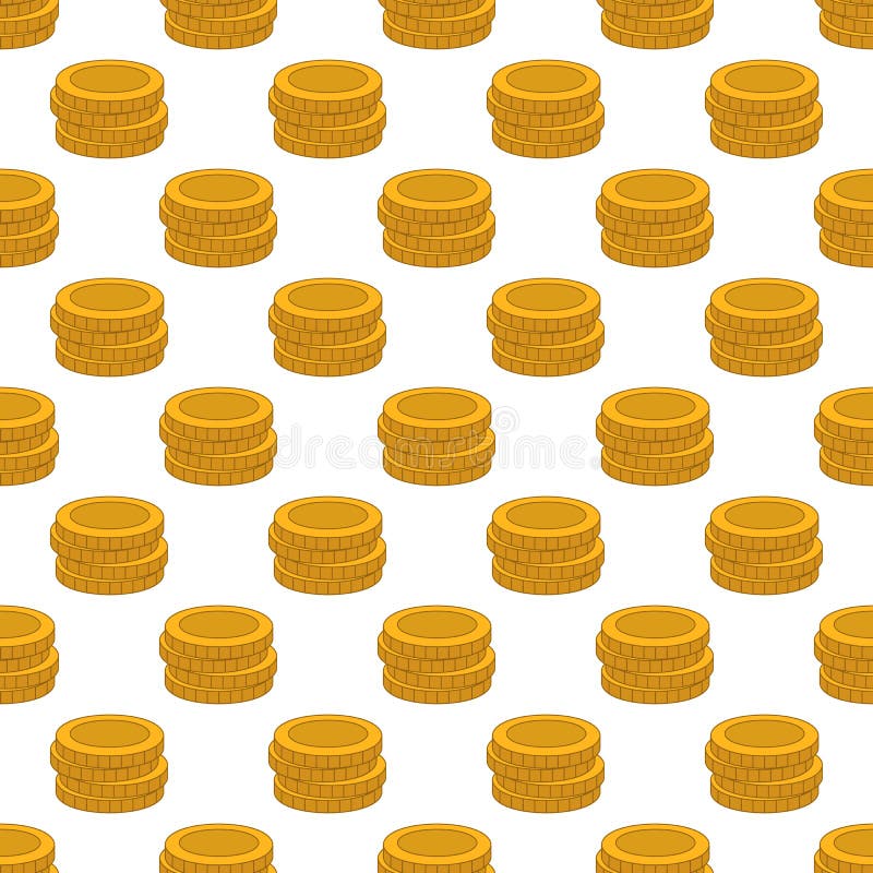 Coins pattern seamless stock illustration. Illustration of dollars ...