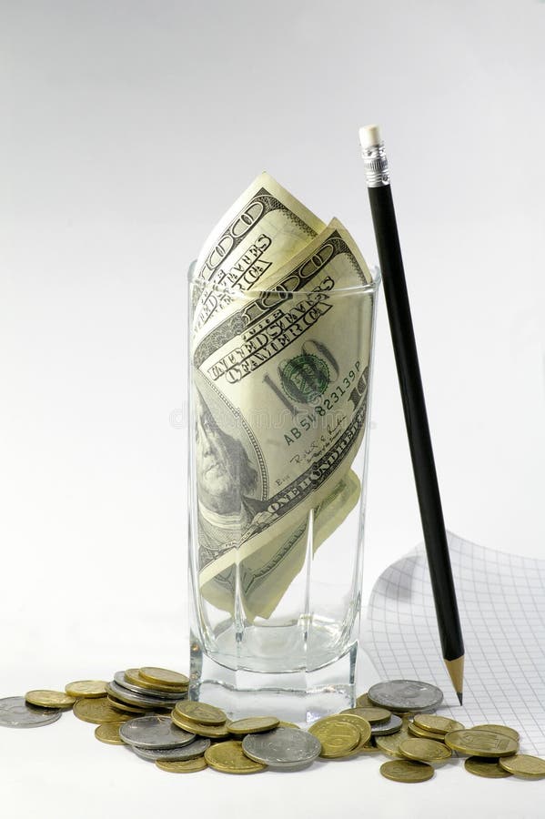 Coins And The Pencil Picture. Image: 4312621