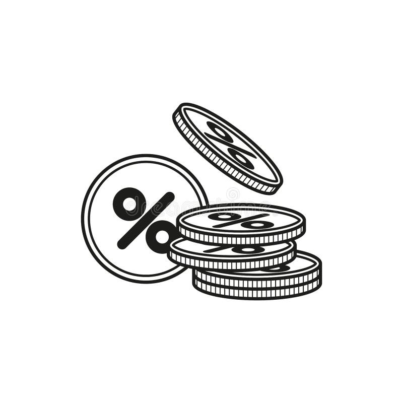 Coins with a Percentage Icon. Simple Vector Illustration Stock Vector ...