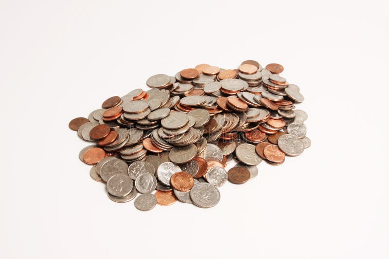 Isolated US Coins Pile stock photo. Image of finance - 29768730