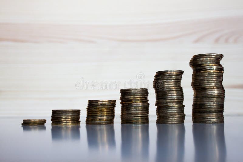 Rising coins stock photo. Image of growth, currency - 111666264