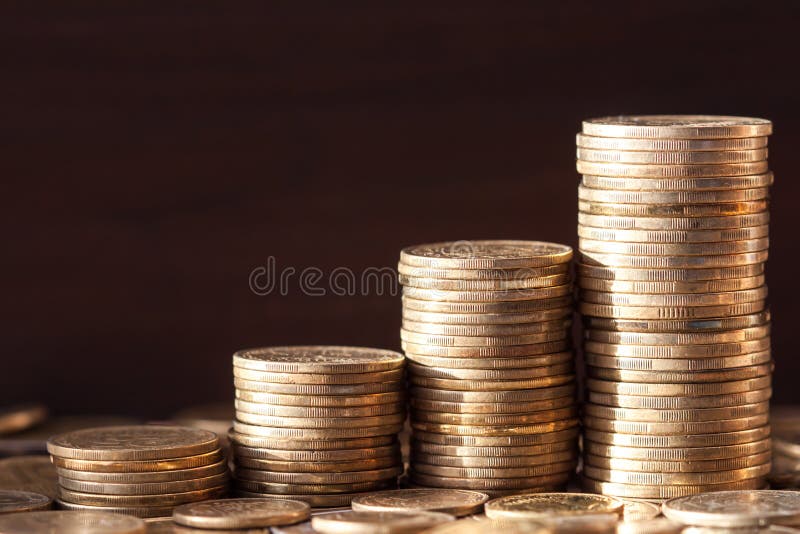 Rising coins stock photo. Image of cash, improvement - 111980836