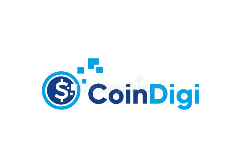 Coins Pixel Digital Logo. Creative Tech Crypto Vector Design Stock ...