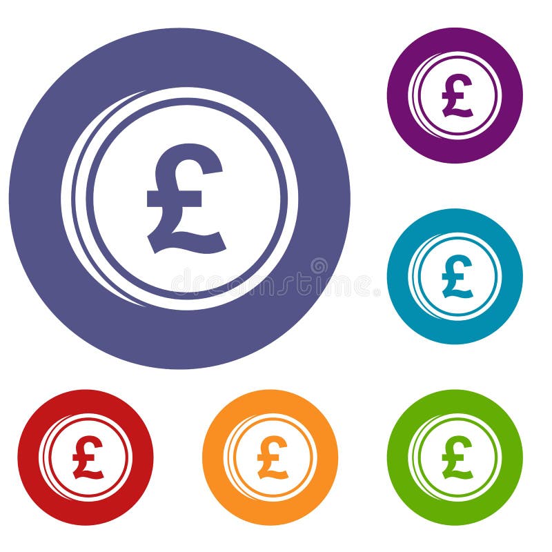 Coins of pound icons set stock vector. Illustration of design - 95788664