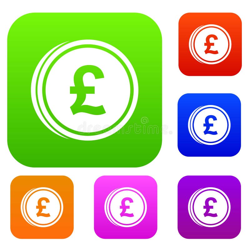 Coins of Pound Set Collection Stock Vector - Illustration of income ...
