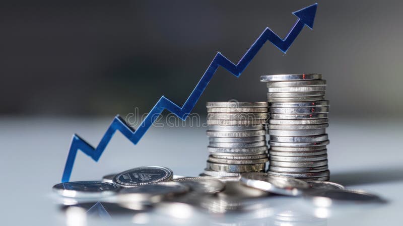 Coins and Rising Graph.AI Generated Image Stock Image - Image of profit ...
