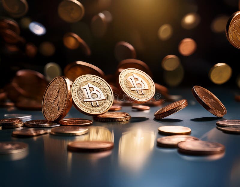 Coins Rolling on a Smooth Surface Captured Mid-motion, Symbolizing ...