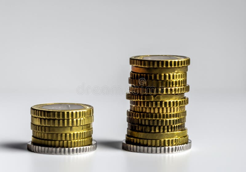 Coins in a Row with Different Heights Stock Illustration - Illustration ...