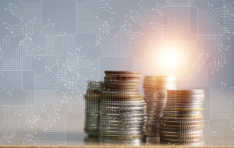 Coins in Saving Money Concept Stock Image - Image of deposit, bank ...