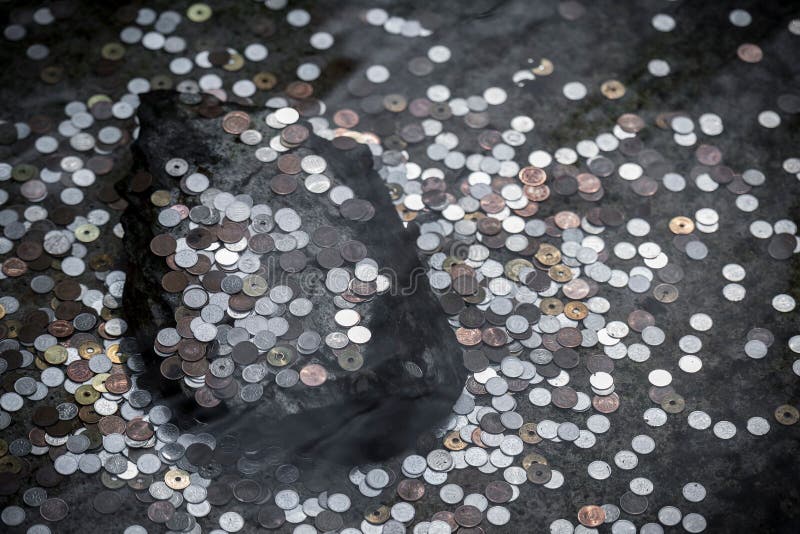 Coins Scattered on the Ground Stock Photo - Image of currency ...