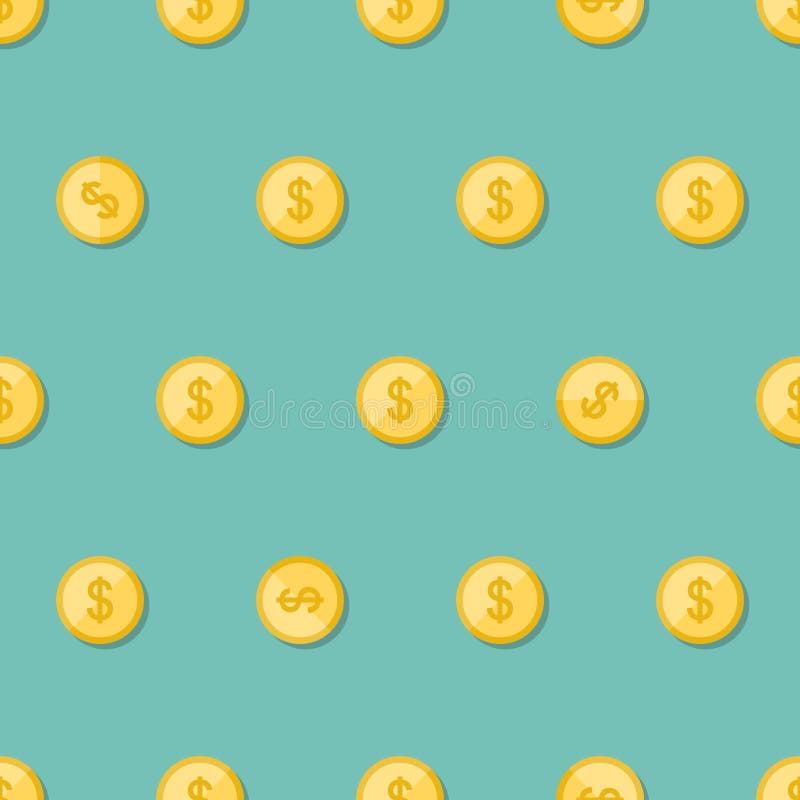 Coins seamless pattern stock vector. Illustration of round - 74208697