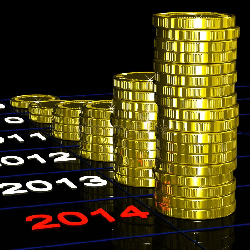 Coins on 2014 Shows Financial Expectations Stock Illustration ...